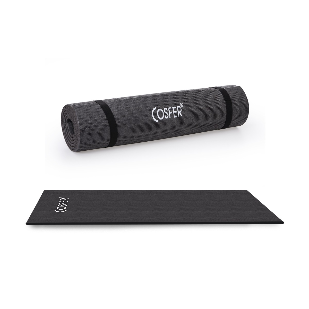Cosfer 10 mm Pilates ve Yoga Minderi Siyah